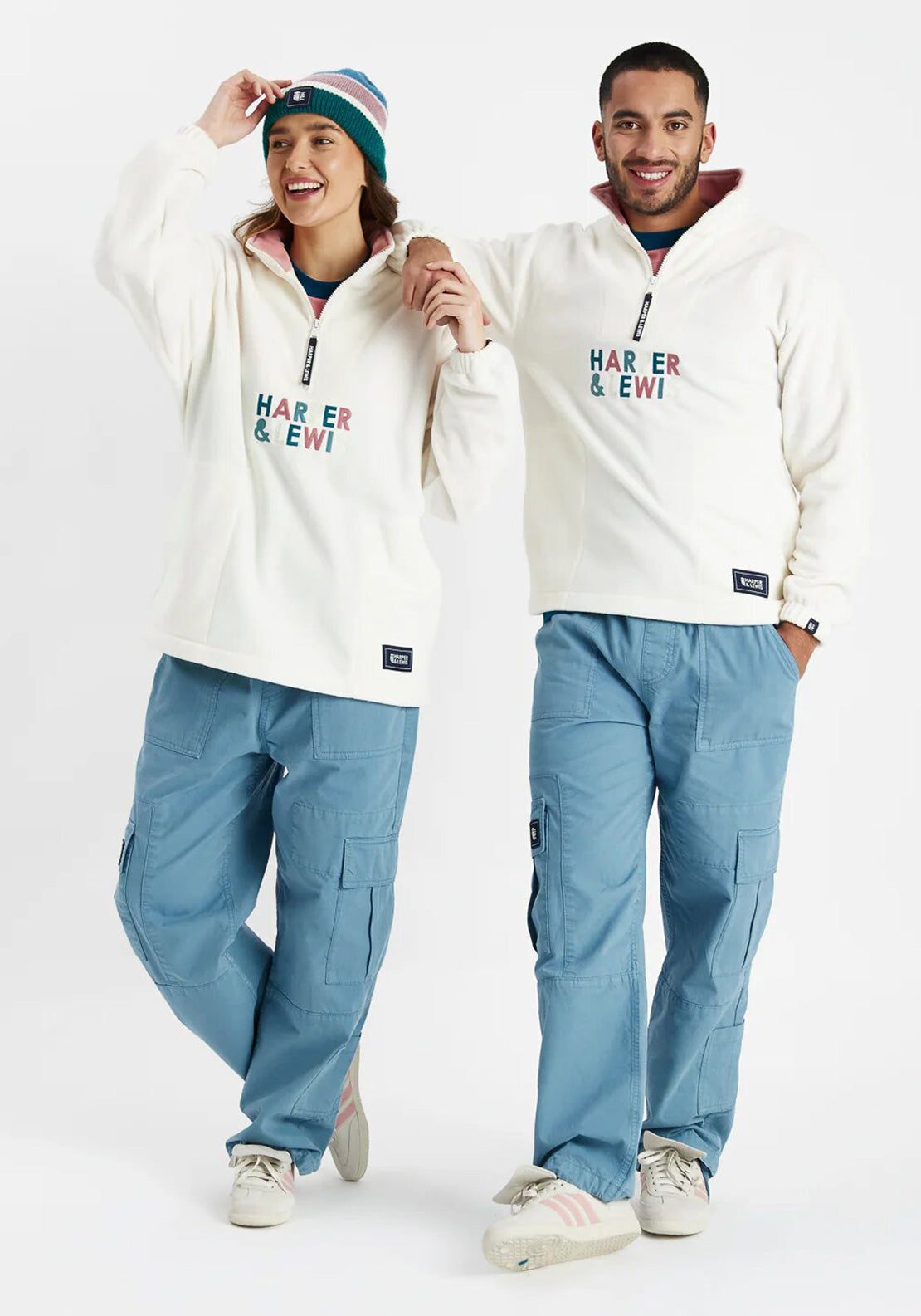 Harper and Lewis Blanche Quarter Zip Fleece, Cream - McElhinneys