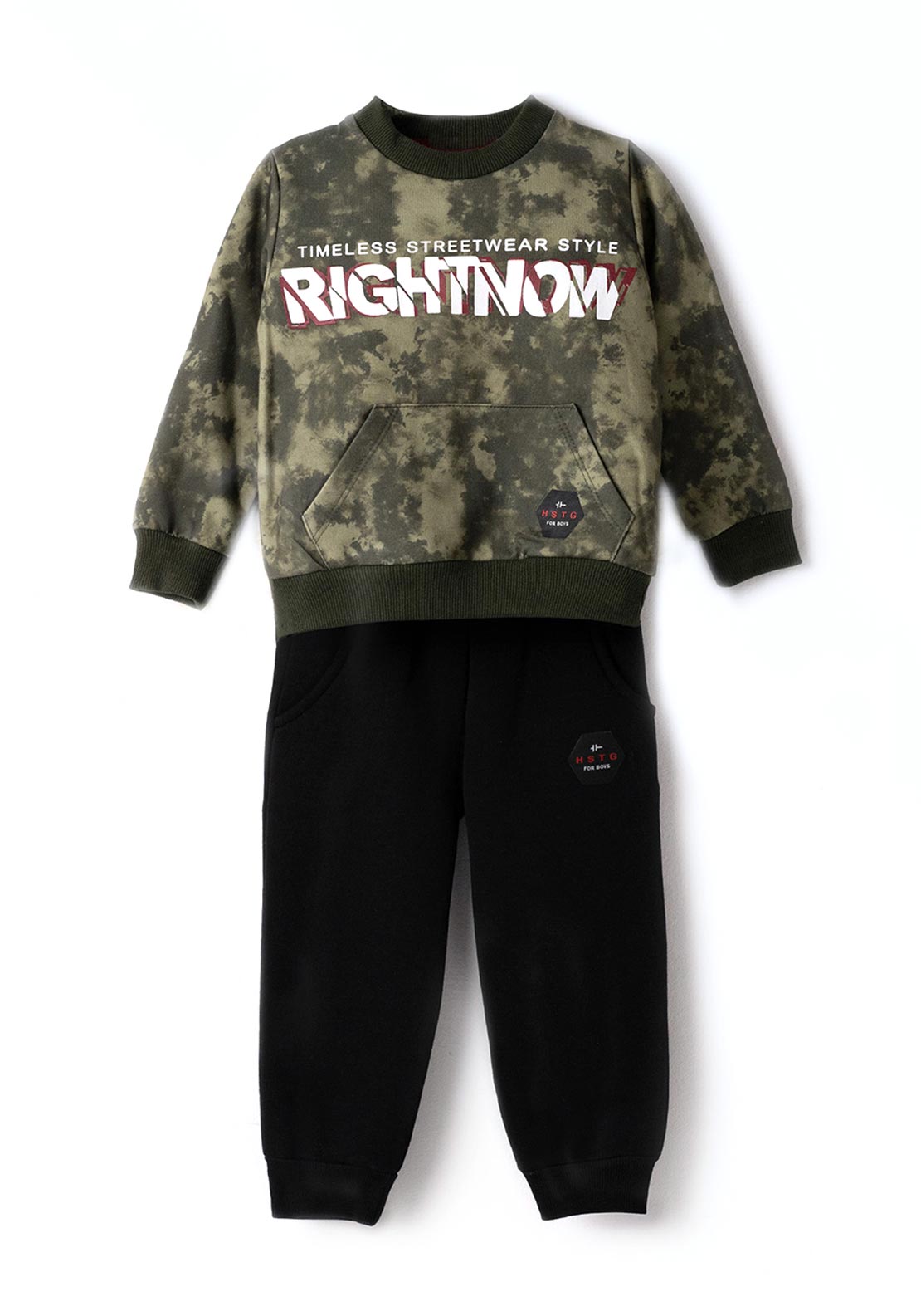 Hashtag Mini Boy Sweater and Jogger Set, Green - McElhinneys
