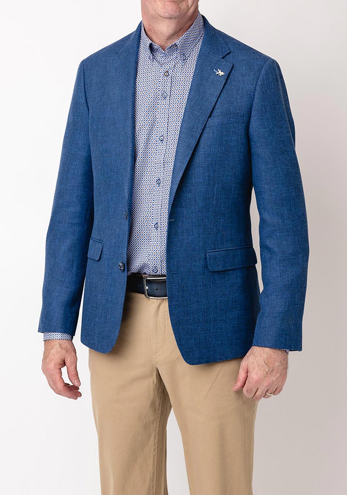 Herbie Frogg Mayfair Linen Blend Blazer, Dark Blue Melange - McElhinneys