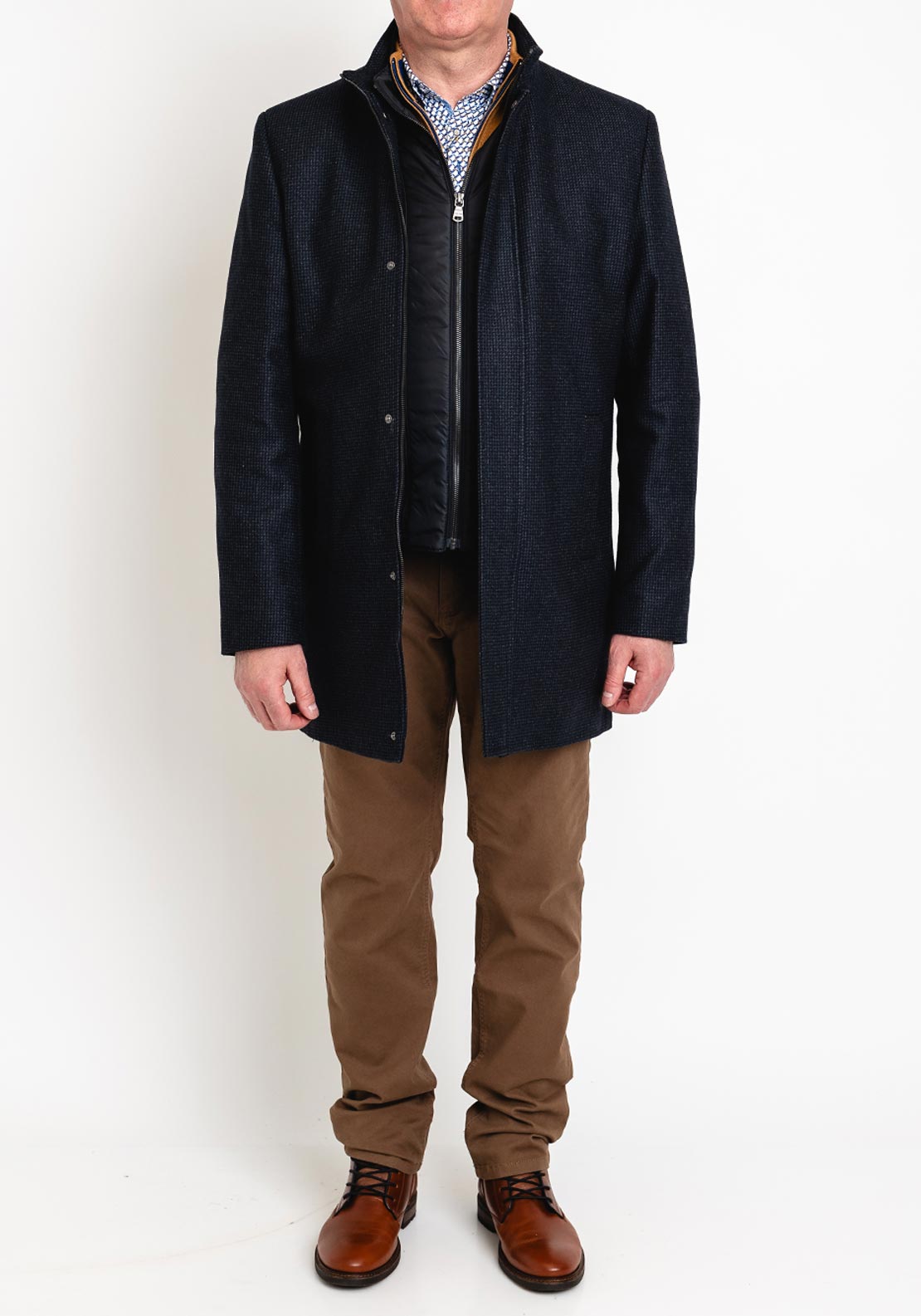 Herbie Frogg Dual Layer Overcoat, Dark Navy - McElhinneys