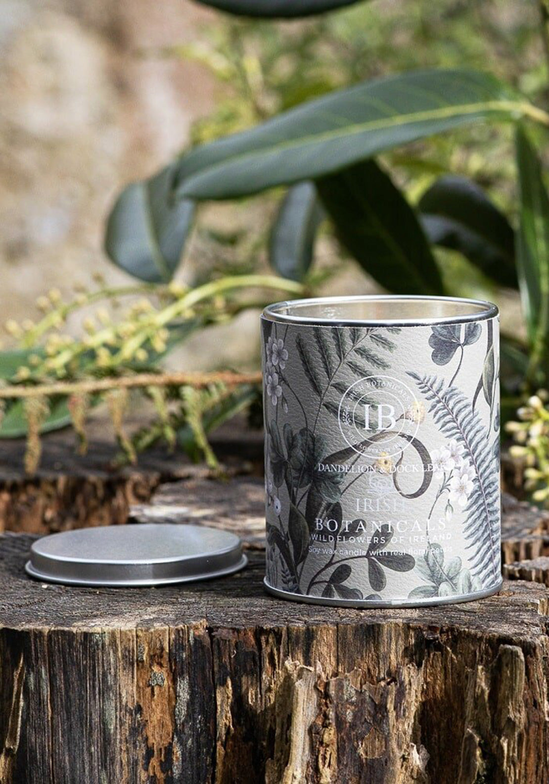 Irish Botanicals Candle Tin 230g, Dandelion & Dock Leaf - McElhinneys