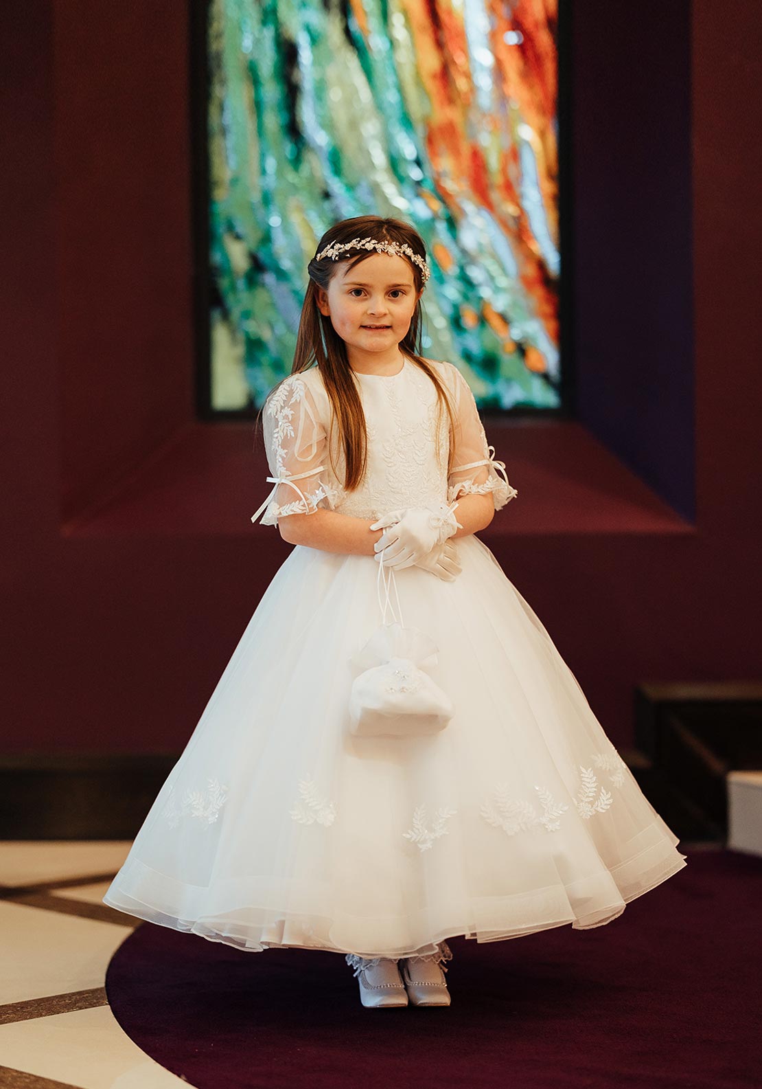 Isabella IS24654 Communion Dress, White - McElhinneys