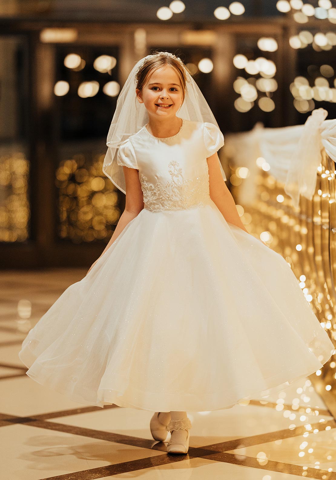 Isabella IS24676 Communion Dress, White - McElhinneys