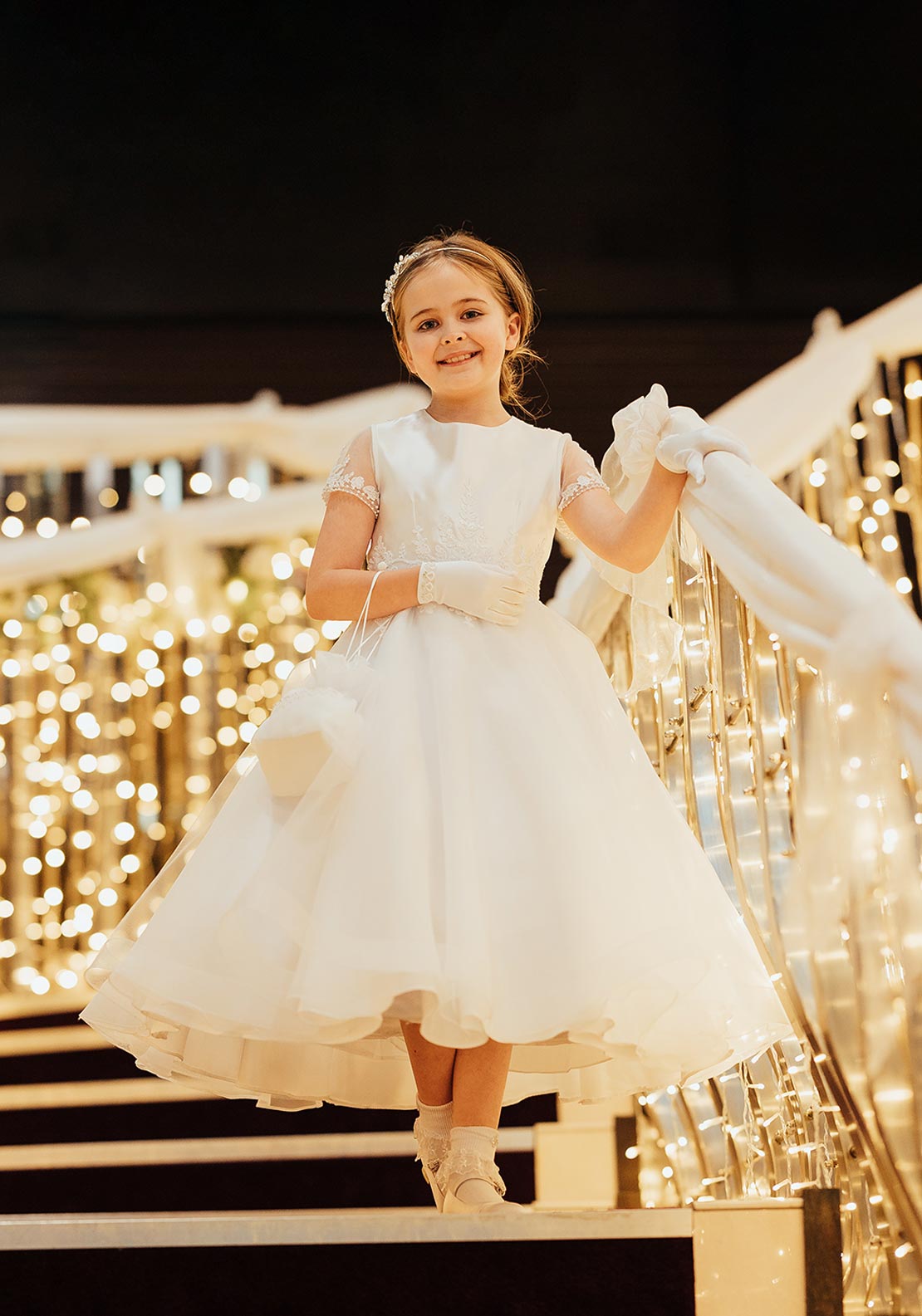Isabella IS24690 Communion Dress, White - McElhinneys