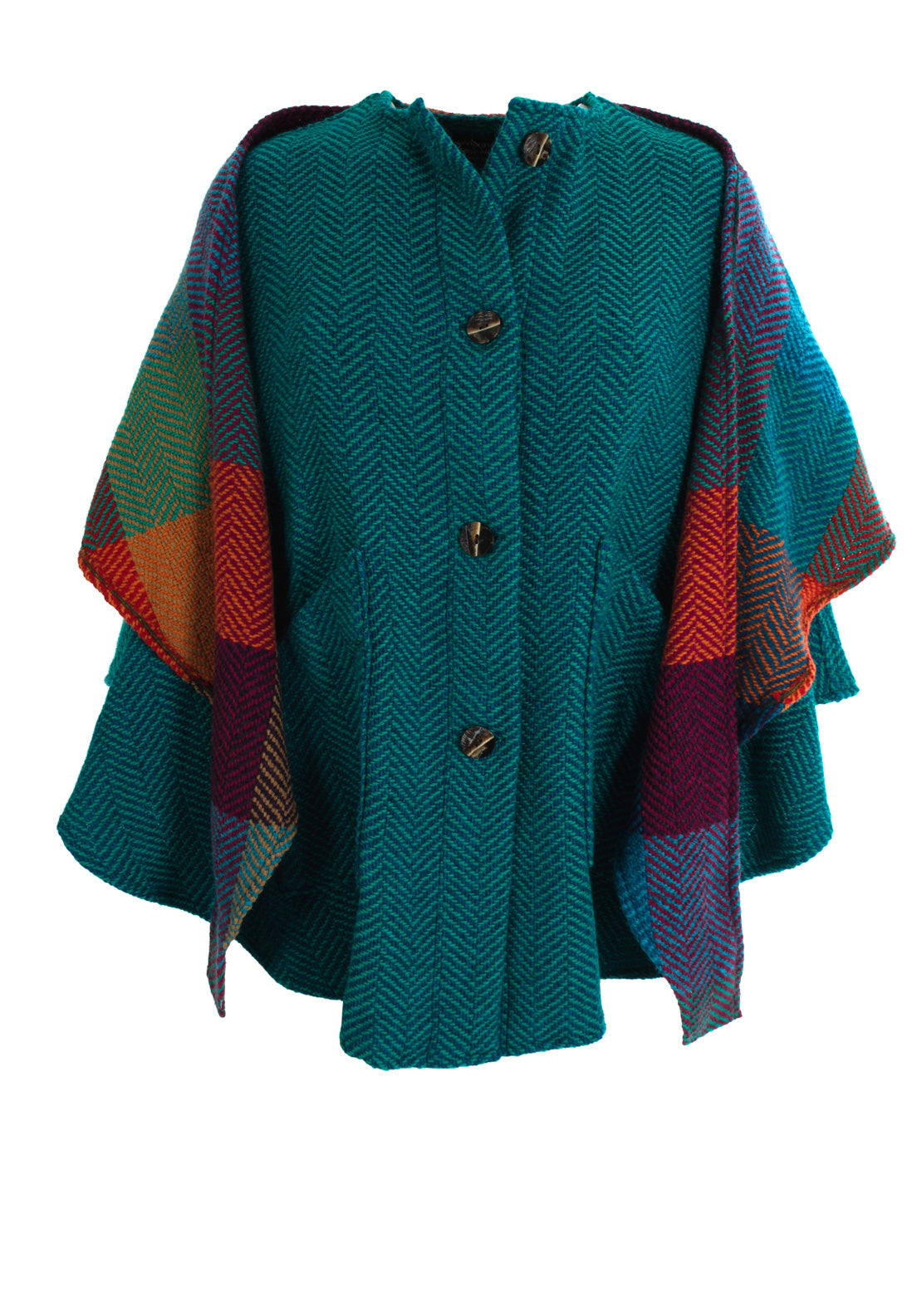 Branigan Weavers One Size Tina Hooded Swing Cape, Killybegs Jade ...