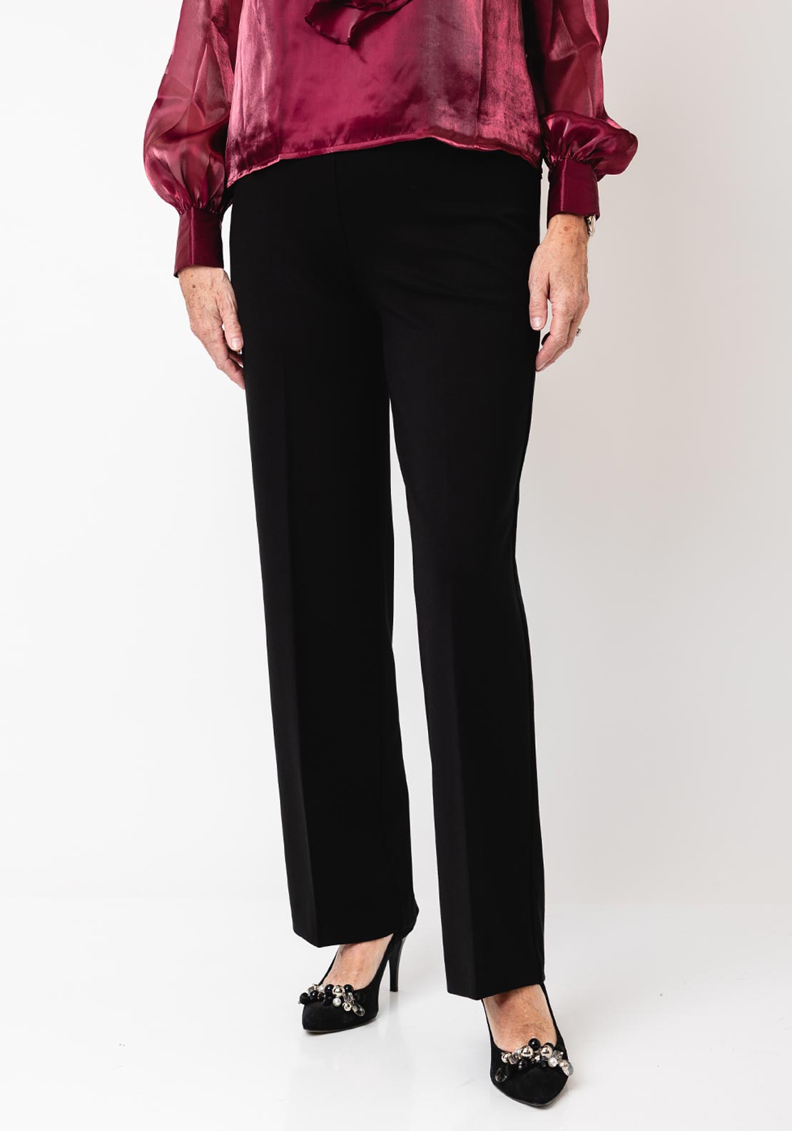 Joseph Ribkoff Heavy Jersey Wide Leg Trousers, Black - McElhinneys