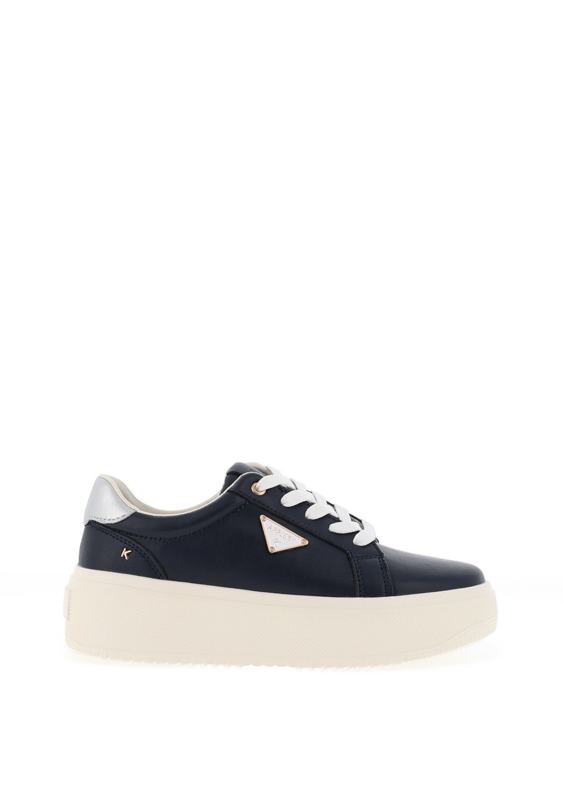 Kate Appleby Arncott Leather Platform Trainers, Sapphire - McElhinneys