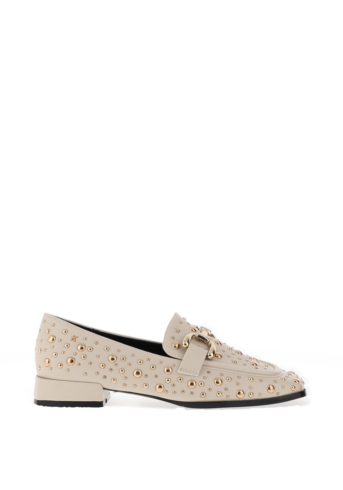 Kate Appleby Peniston Studded Buckled Loafers, Cream - McElhinneys