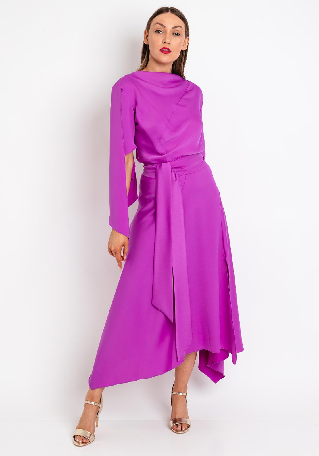 Kevan Jon Como Open Sleeve Maxi Dress, Amethyst - McElhinneys