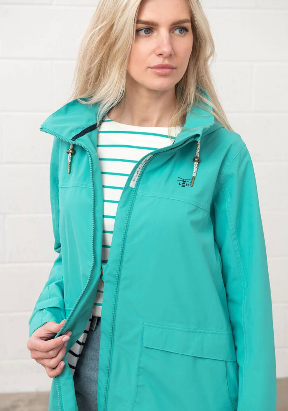 Lighthouse Beachcomber Waterproof Jacket, Soft Teal - McElhinneys