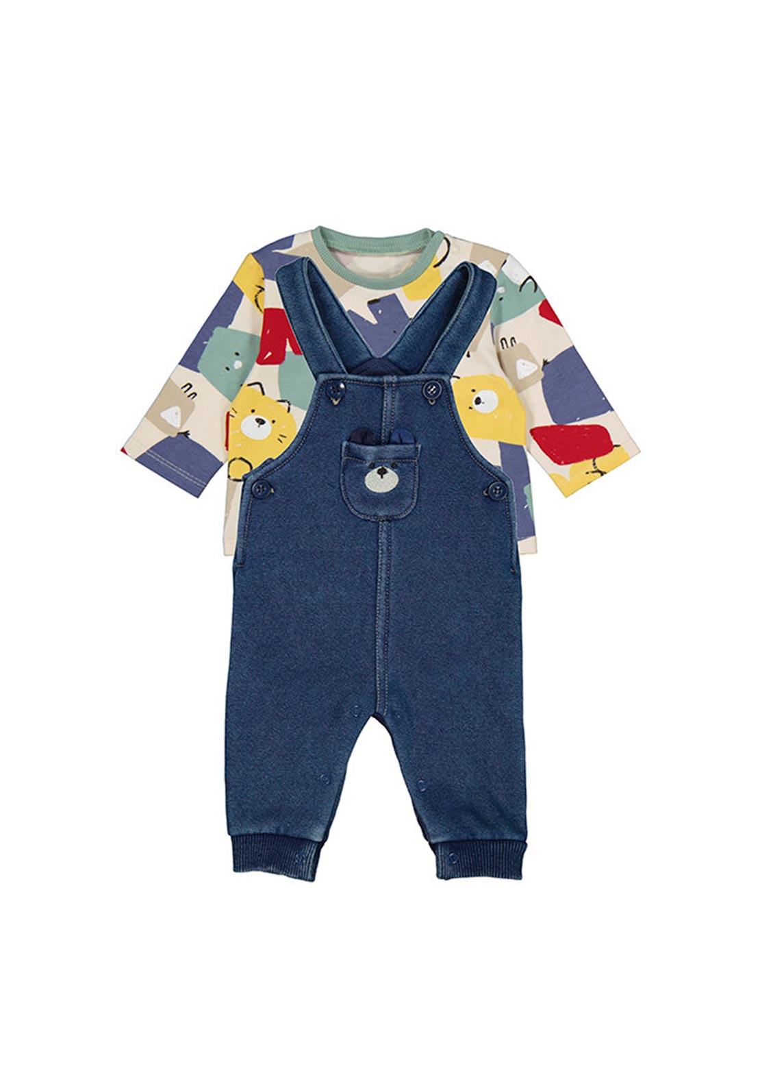 Mayoral Baby Boy Top and Dungaree Set, Multi - McElhinneys