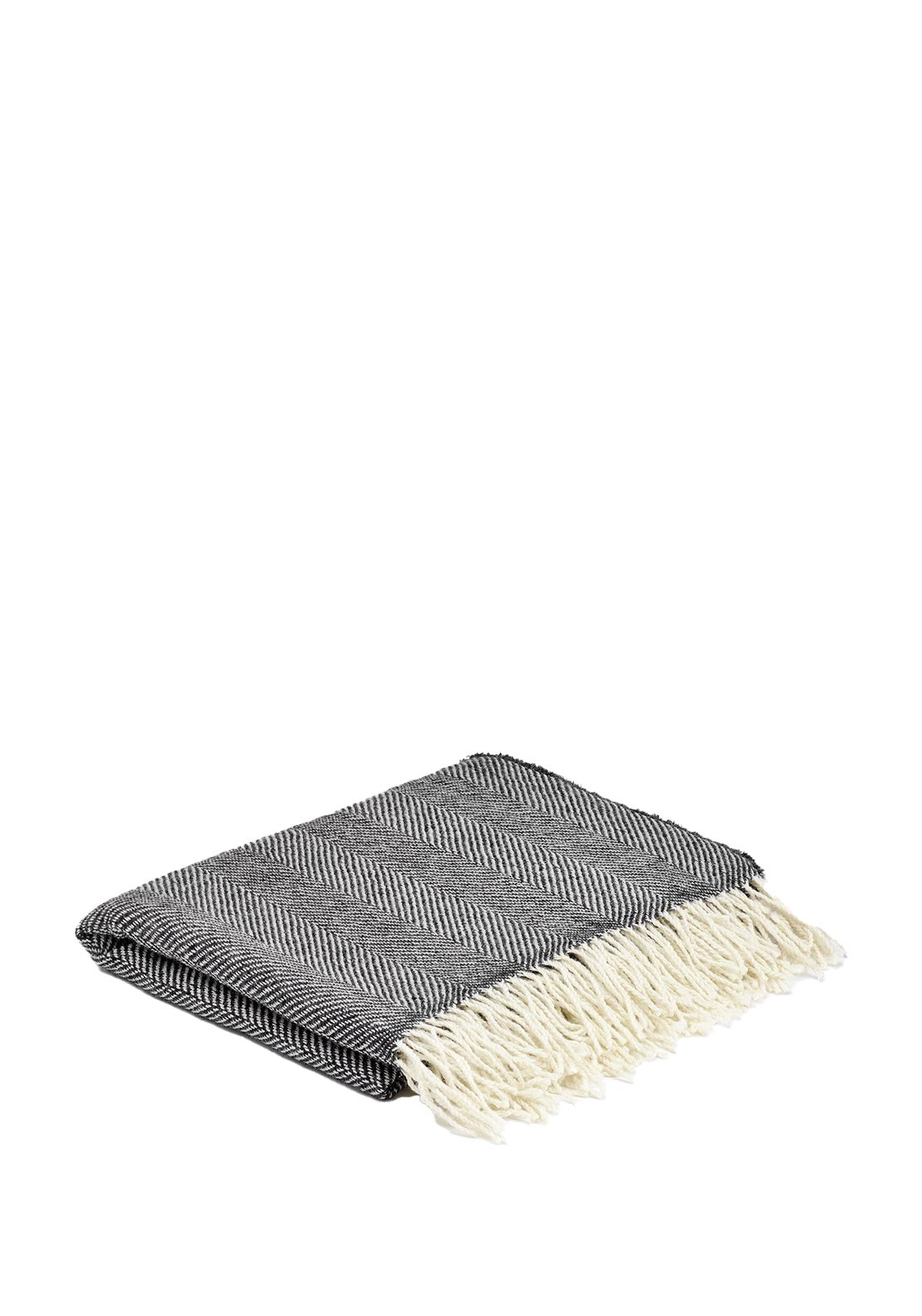 McNutt of Donegal Wool Herringbone Knee Rug, Black Multi - McElhinneys