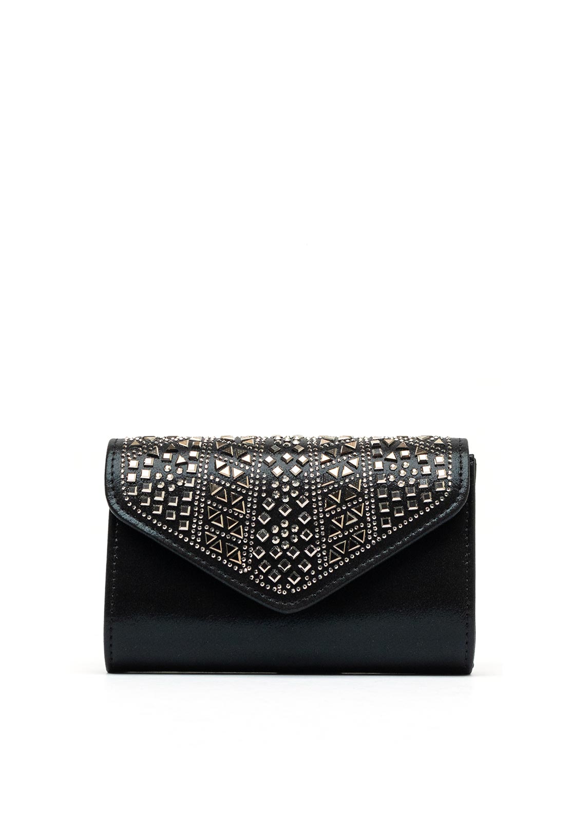 Menbur Embellished Mini Shimmer Clutch Bag, Black - McElhinneys
