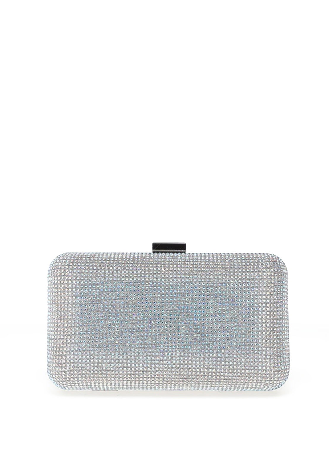 Menbur Corvus Iridescent Diamante Encrusted Mini Clutch Bag, Silver ...