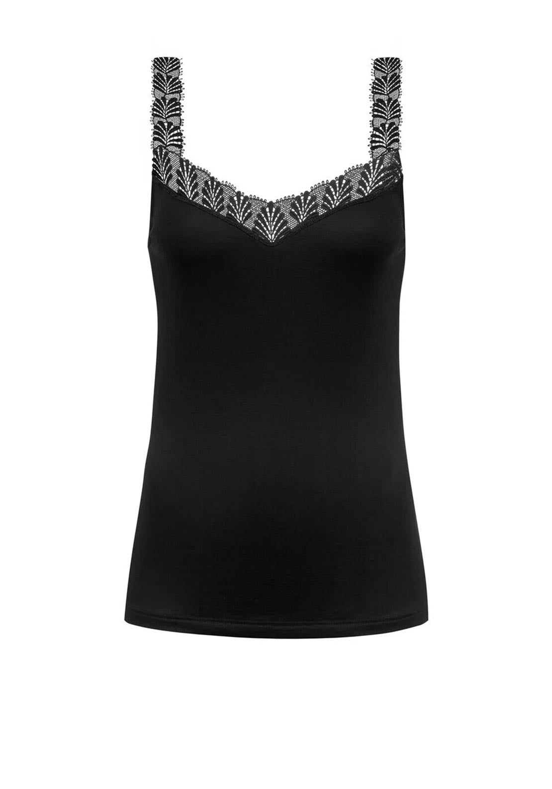 Mey Serie Emotion Elegance Lace Vest, Black - McElhinneys