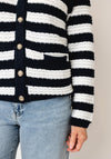 Micha Chunky Knit Striped Cardigan, Navy - McElhinneys