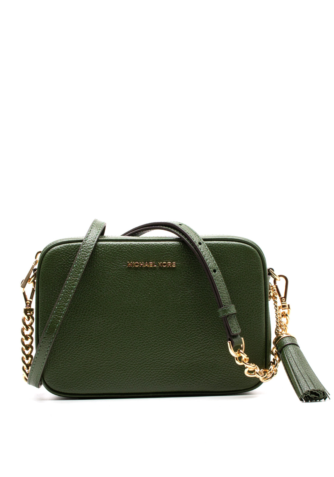 MICHAEL Michael Kors Camera Bag Leather Crossbody Bag, Amazon Green ...