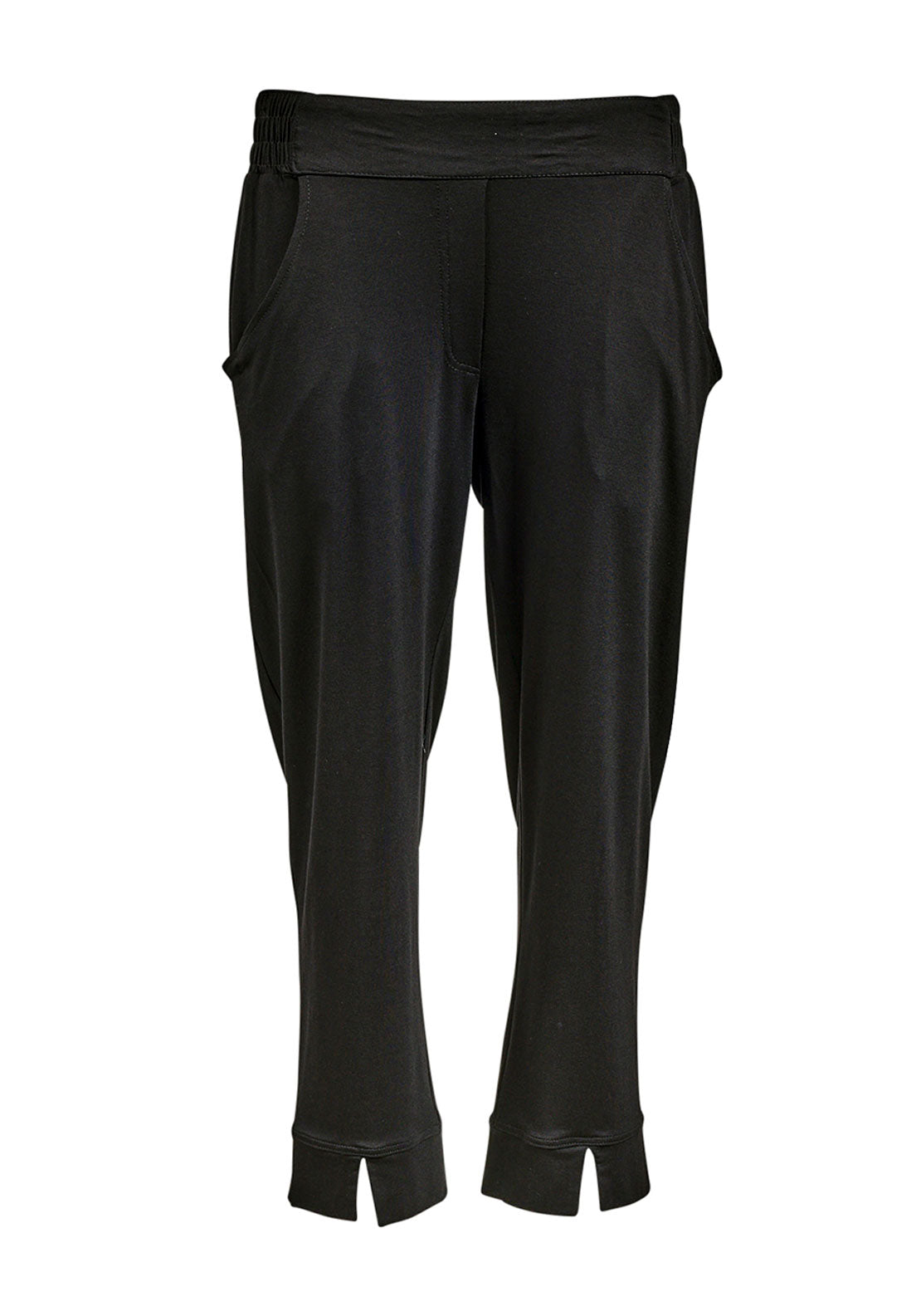 My Soul Jersey Split Cuff Cropped Trousers, Black - McElhinneys