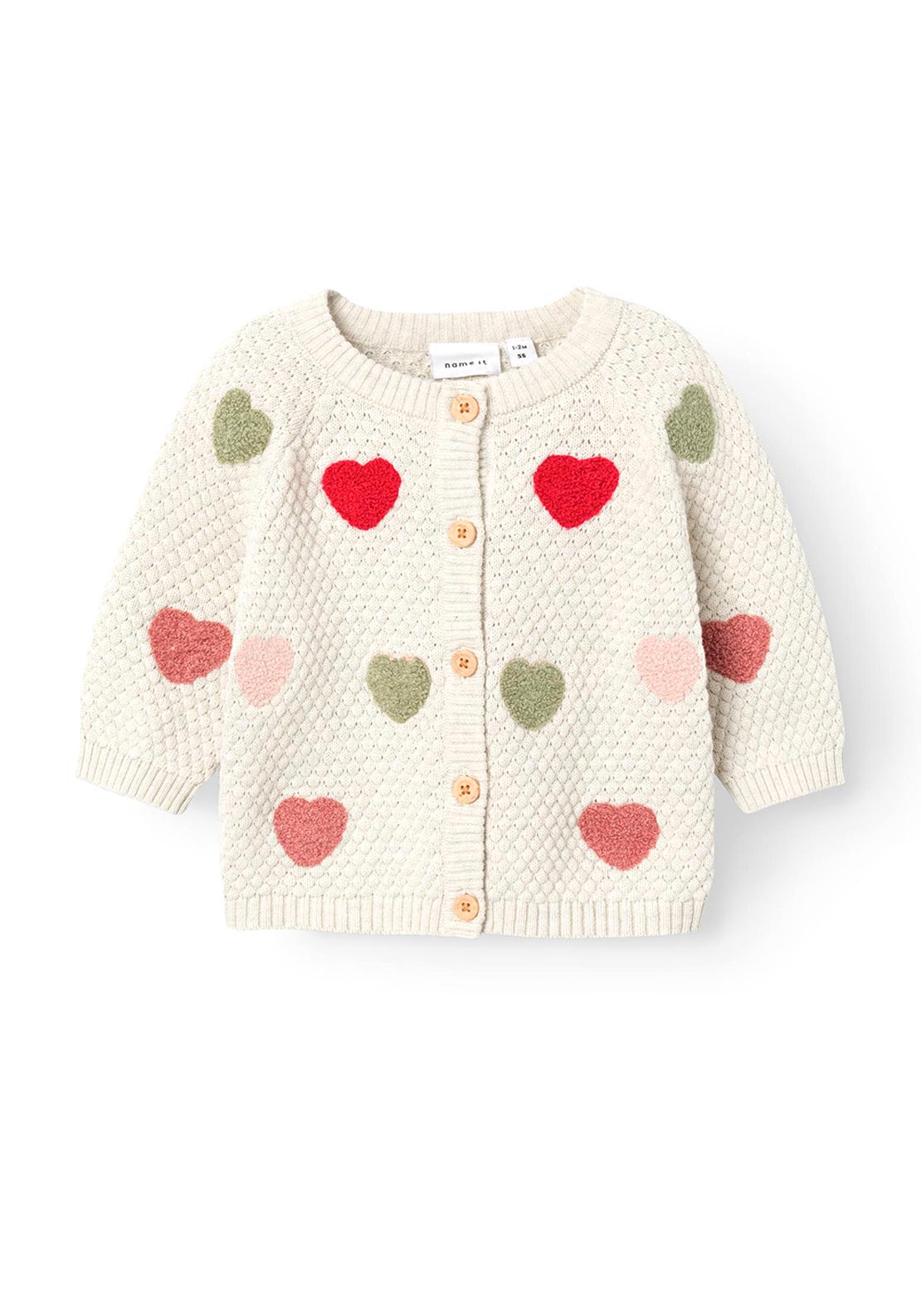 Name It Baby Girl Nesille Long Sleeve Knit Cardigan, Peyote Melange ...