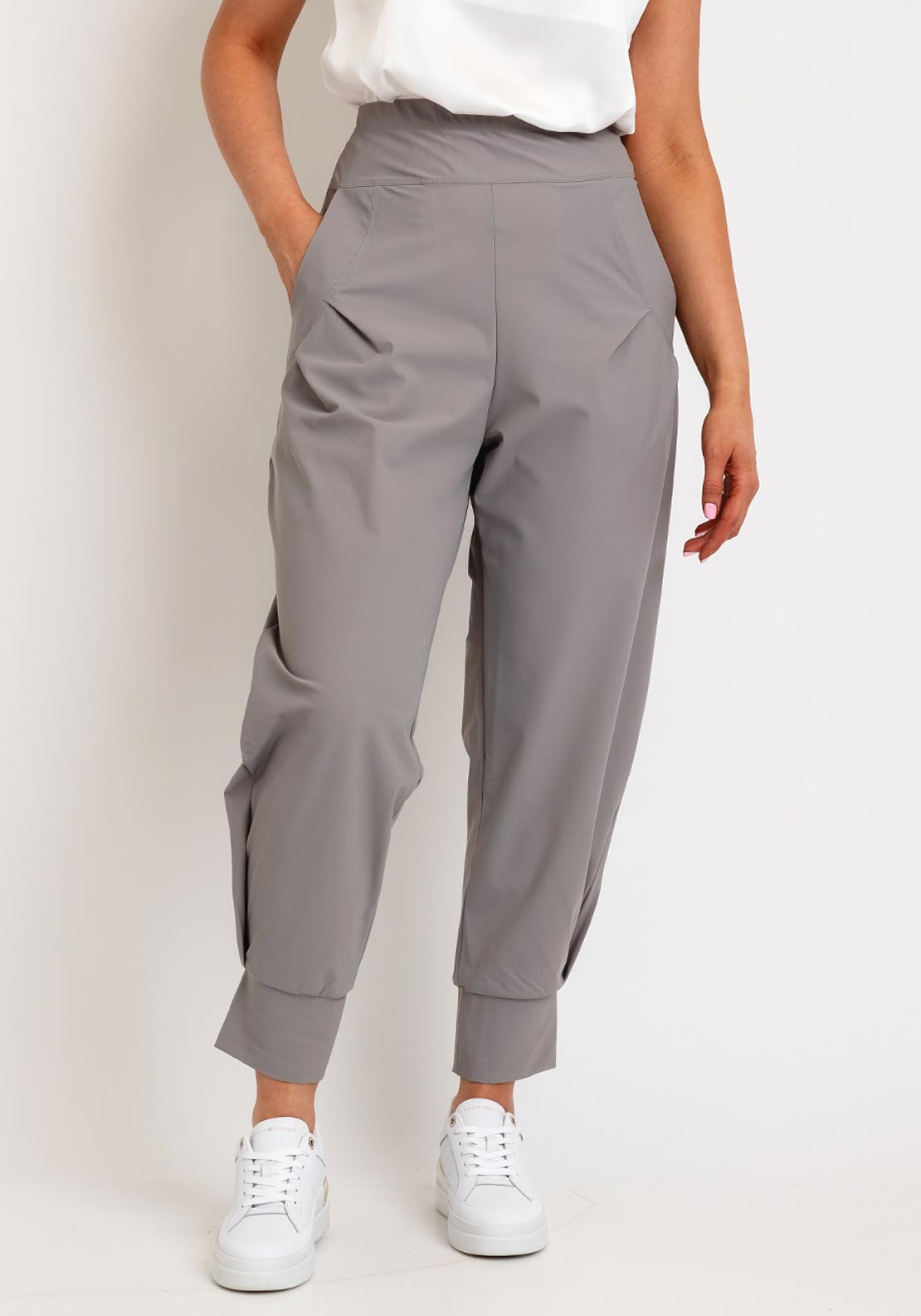 Naya Tuck Cuff Casual Trouser, Mink - McElhinneys