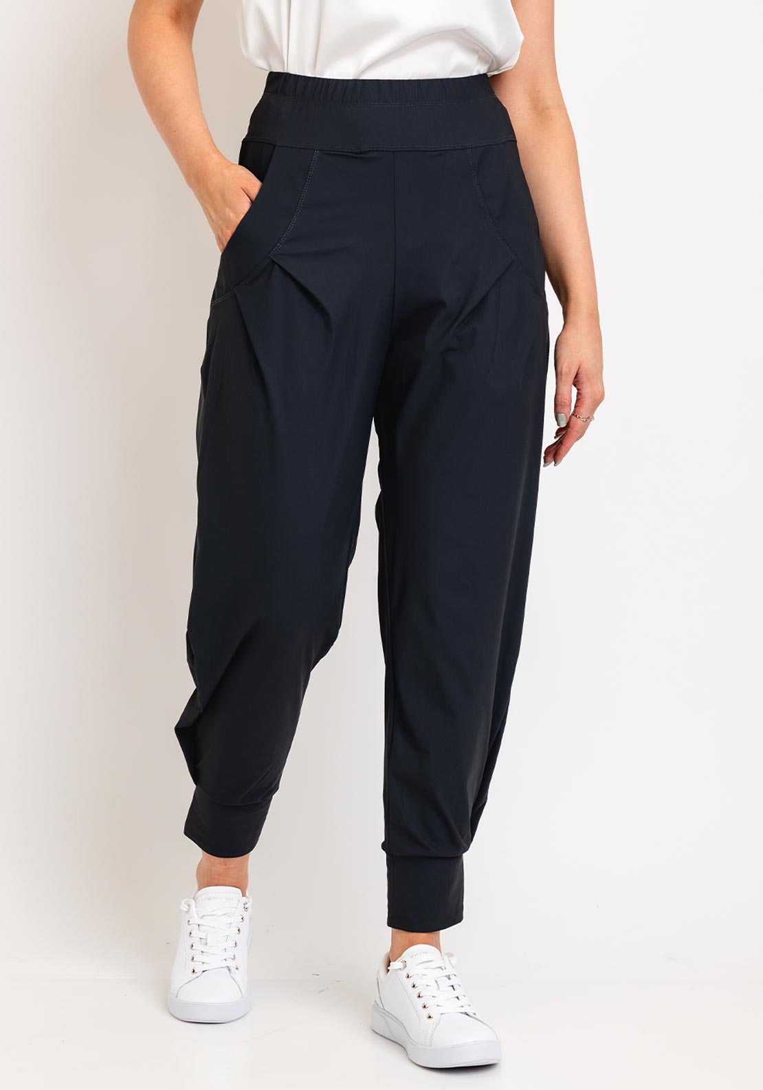Naya Elasticated Waist Cuff Trouser, Dark Grey - McElhinneys