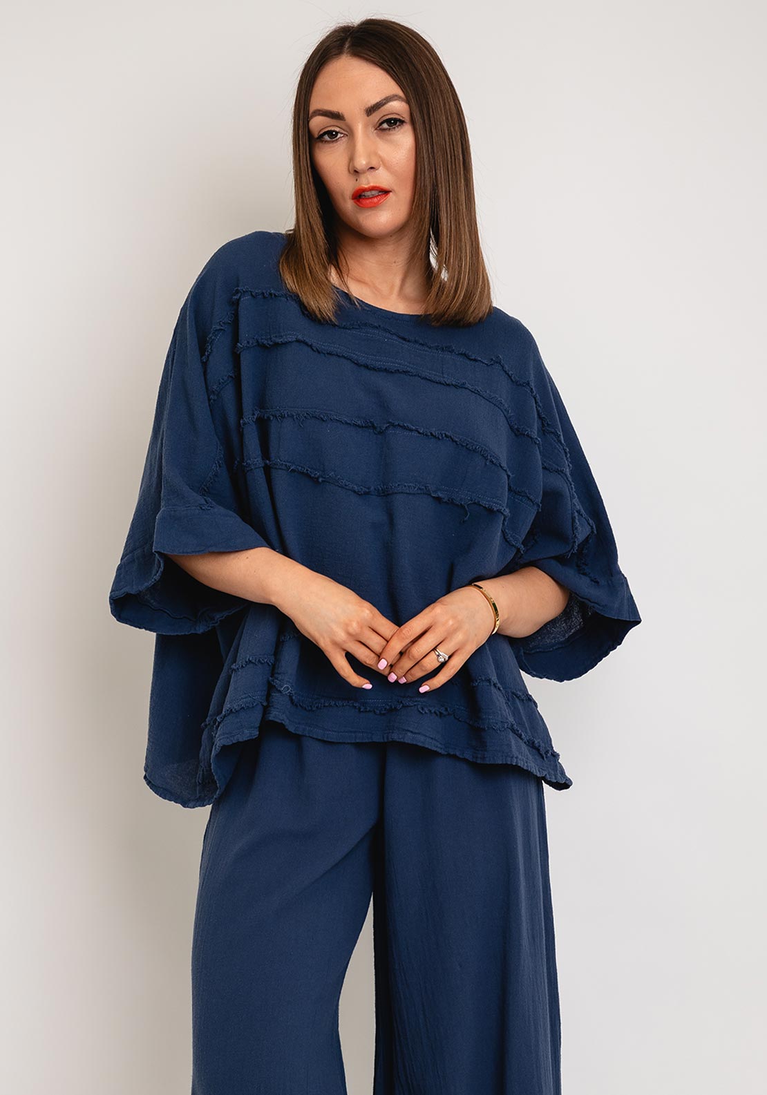One Life Horizon Frayed One Size Top, Neptune - McElhinneys