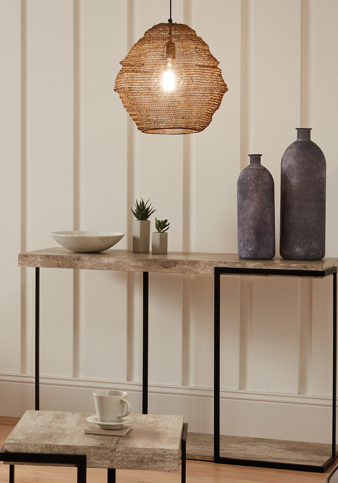 Pacific Jersey Concrete Effect Console Table - McElhinneys