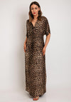 Serafina Collection One Size Leopard Print Maxi Dress, Brown & Gold ...