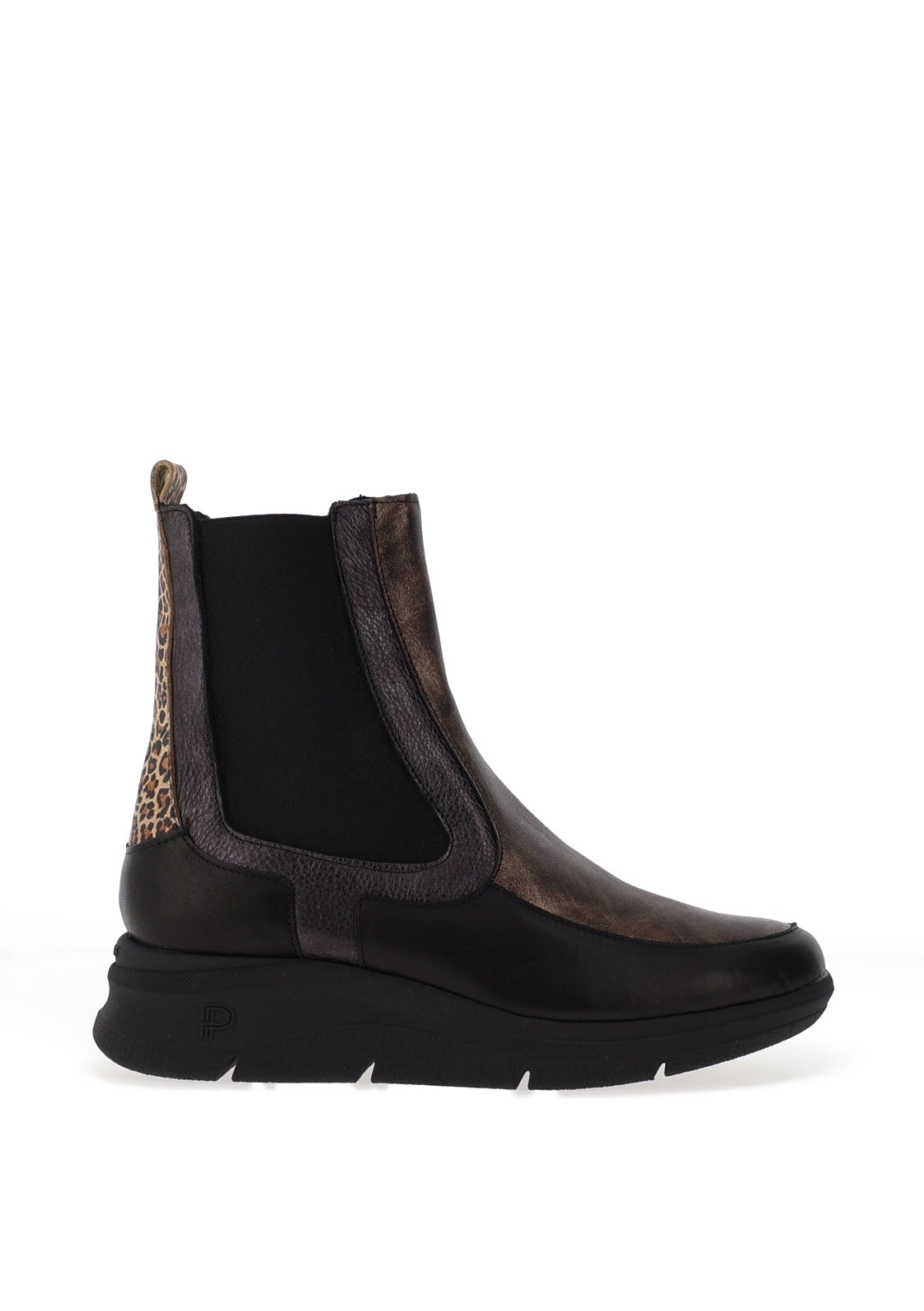 Pitillos Leather Shimmer Ankle Boot, Black - McElhinneys