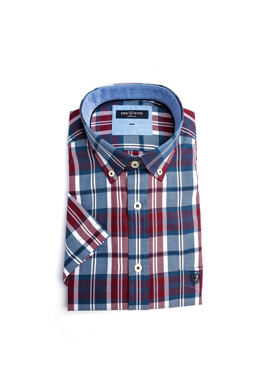 Pre End Rome Plaid Short Sleeve Shirt, Cabernet Red - McElhinneys