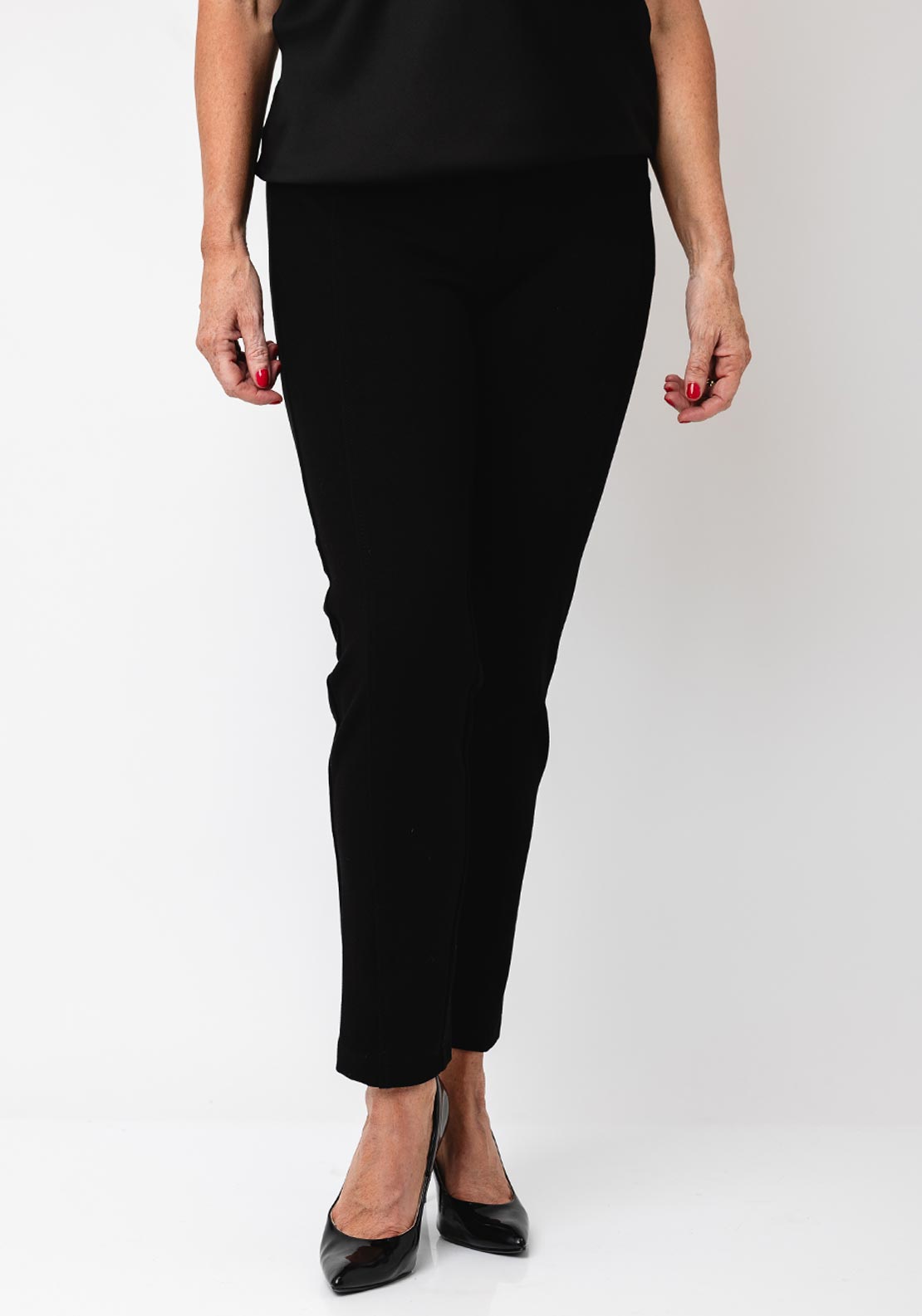 Rabe Slim Leg Pull on Trousers, Black - McElhinneys