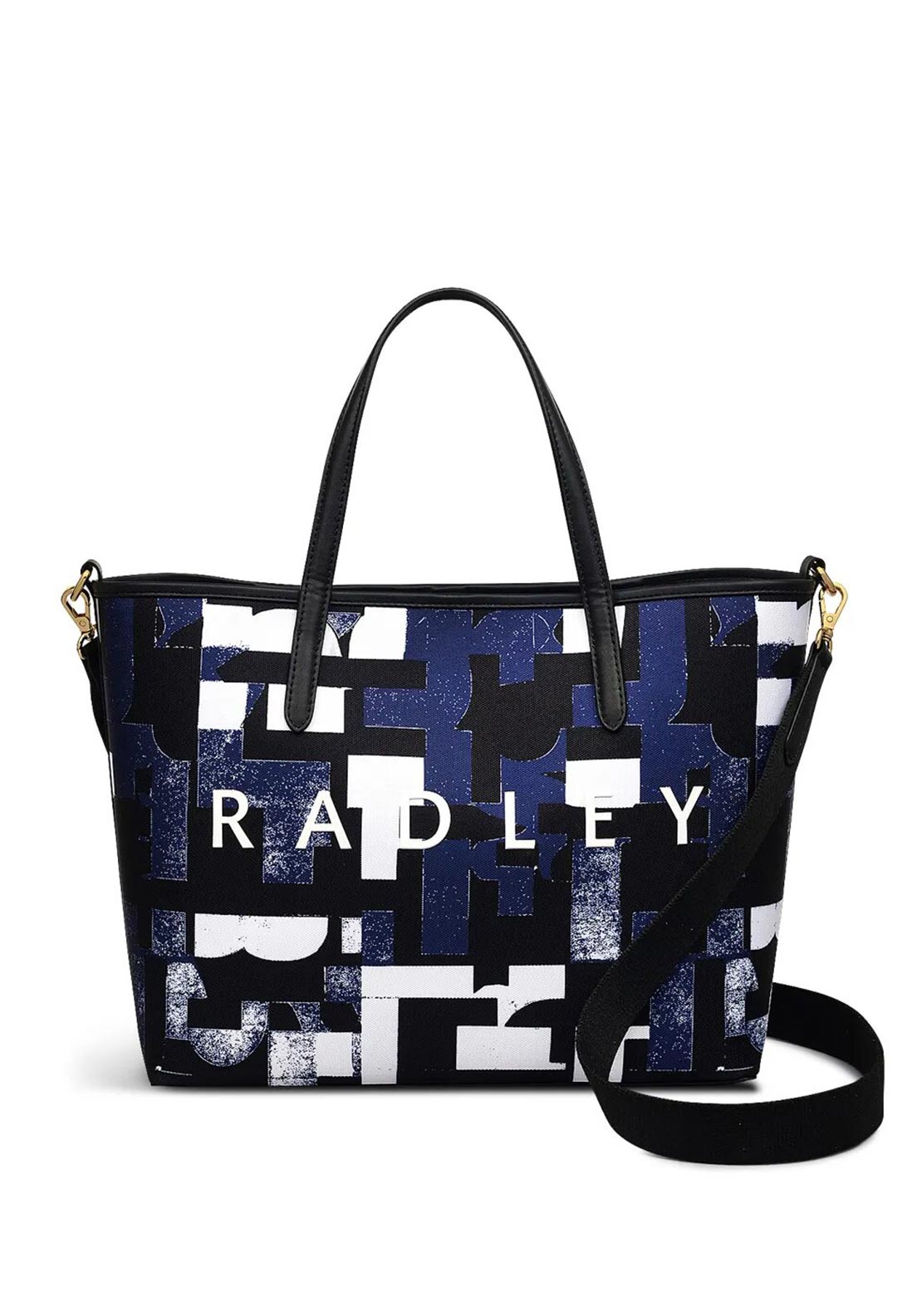 Radley Southwell Gardens Geometric Print Tote Bag, Black - McElhinneys