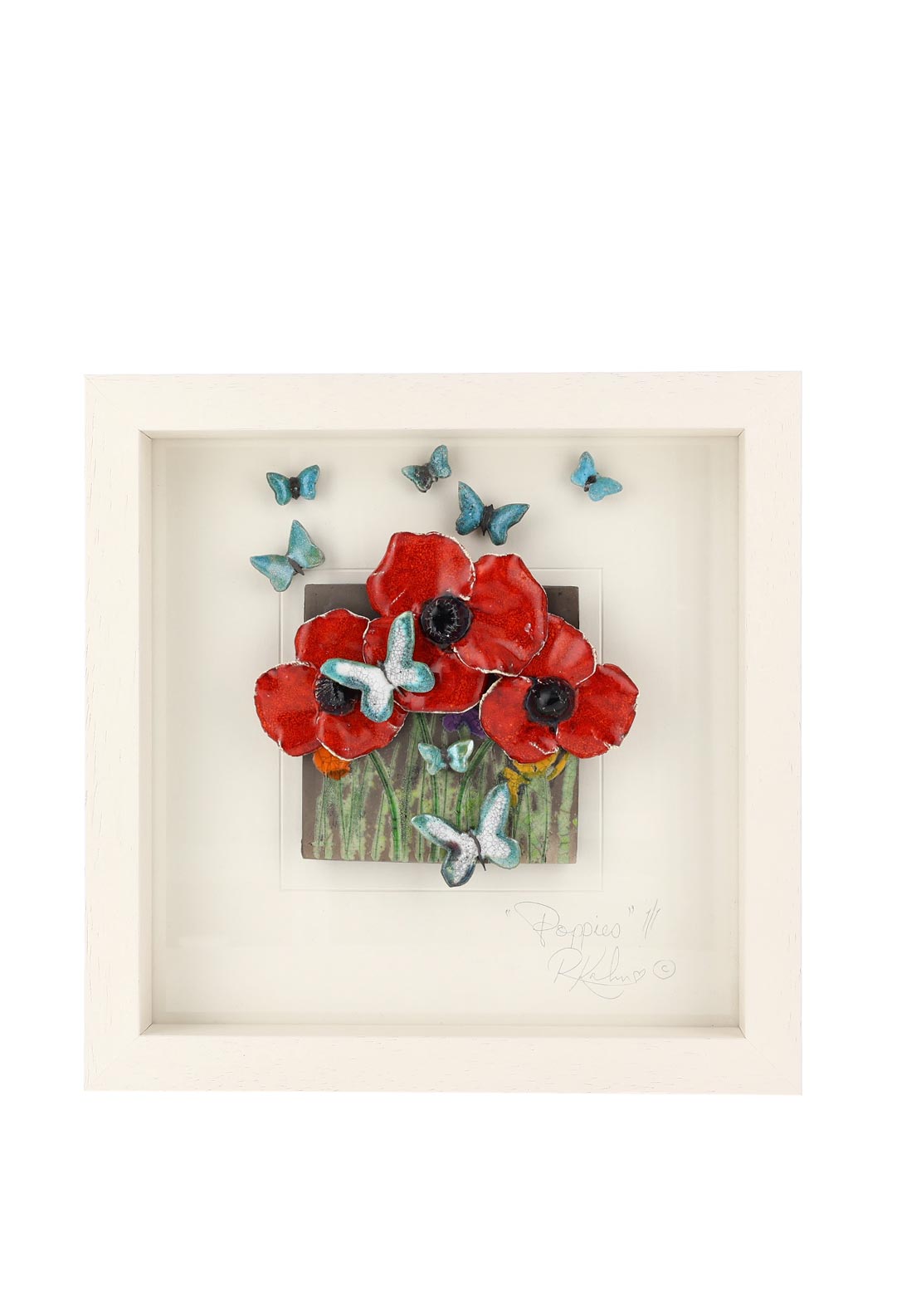 Rebeka Kahn ‘Poppies’ Framed Ceramic Artwork - McElhinneys