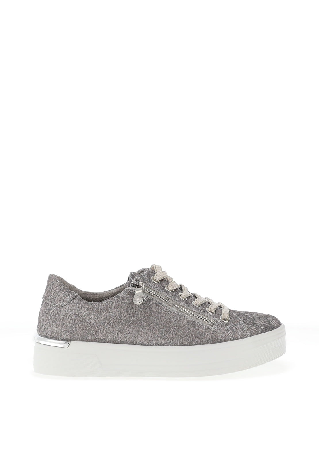 Redz Shimmering Embroidered Trainers, Grey - McElhinneys