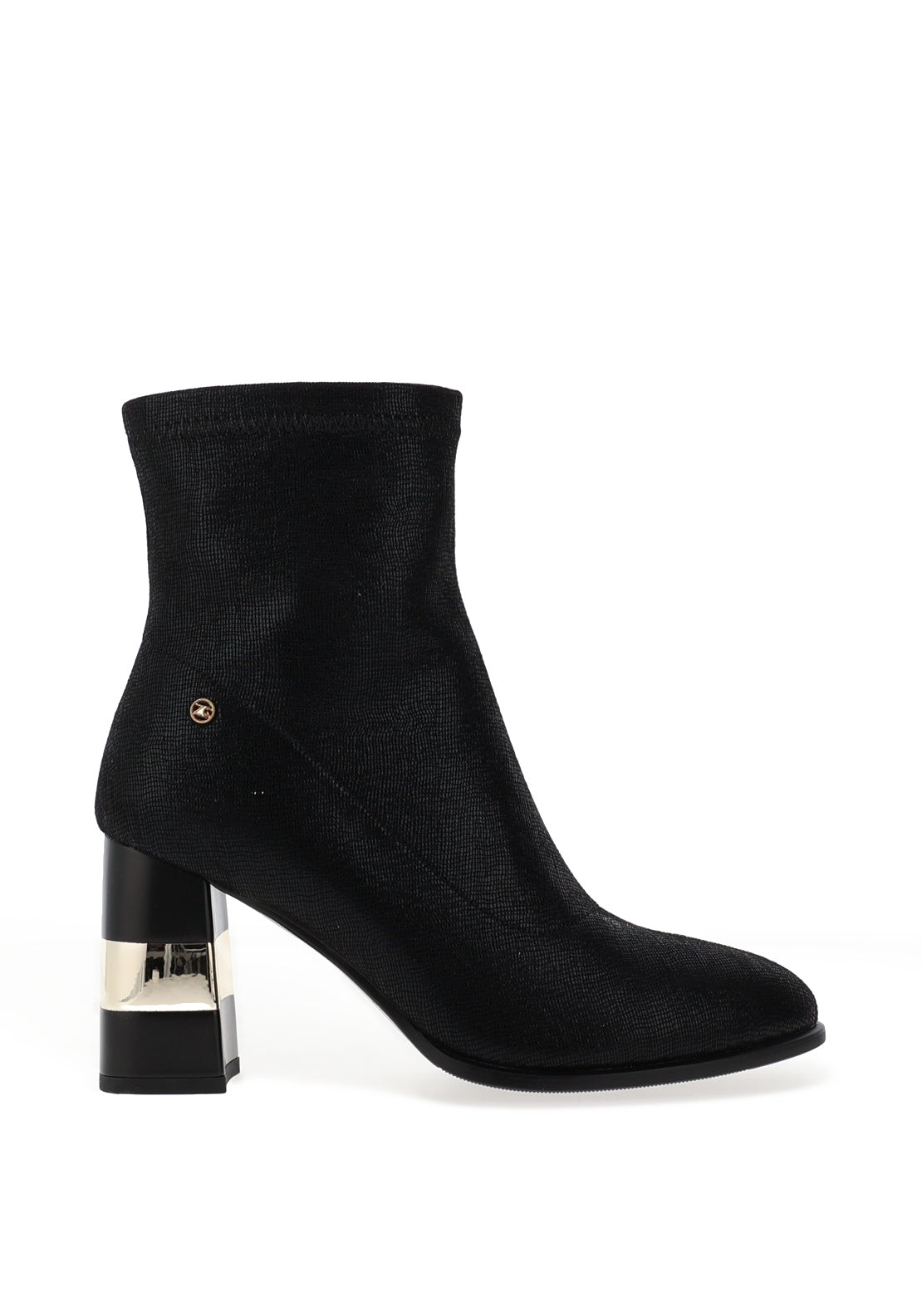 Zanni & Co Medan Shimmer Heeled Sock Boot, Black - McElhinneys