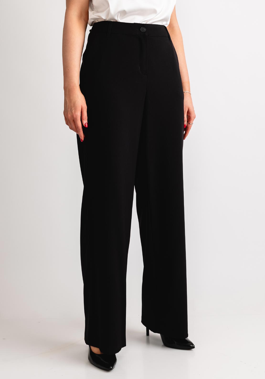 Robell Cloe Wide Leg Trousers, Black - McElhinneys