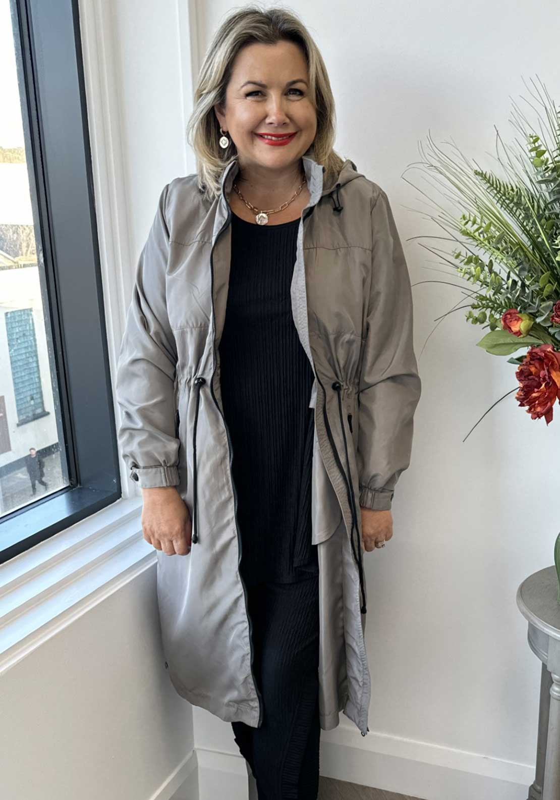 Malissa J One Size Long Parka Jacket, Green - McElhinneys