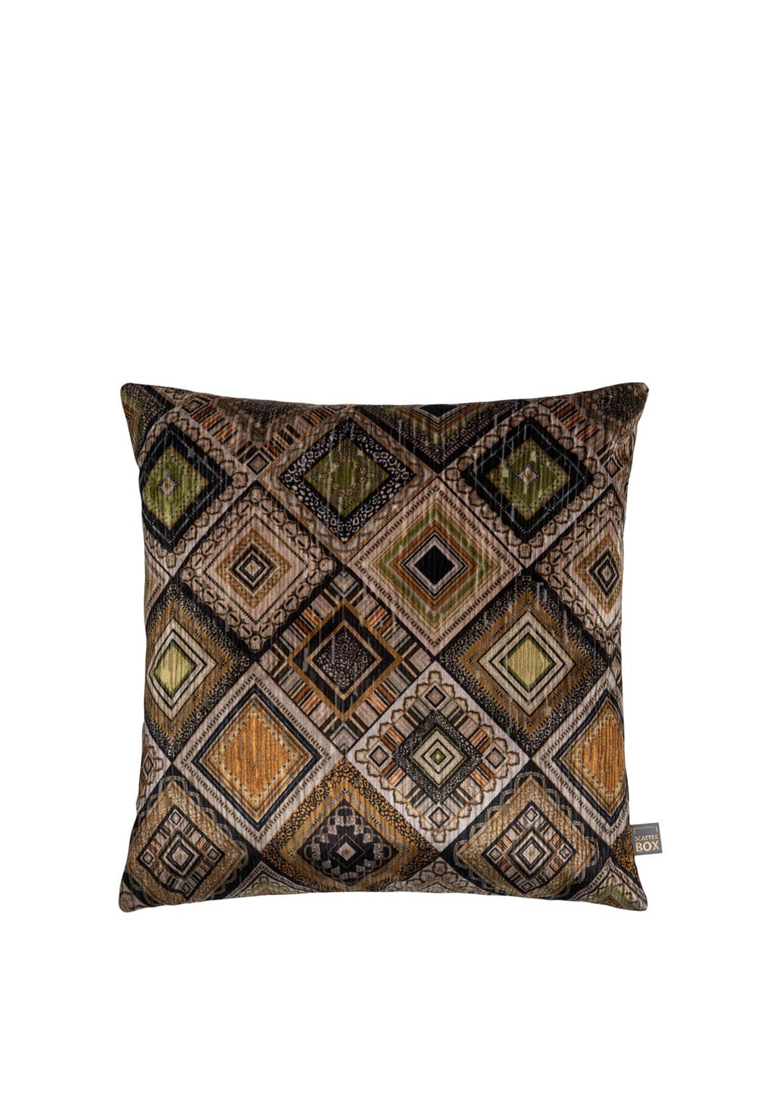 Scatter Box Rio Geo Print Cushion 43x43cm, Green Multi - McElhinneys