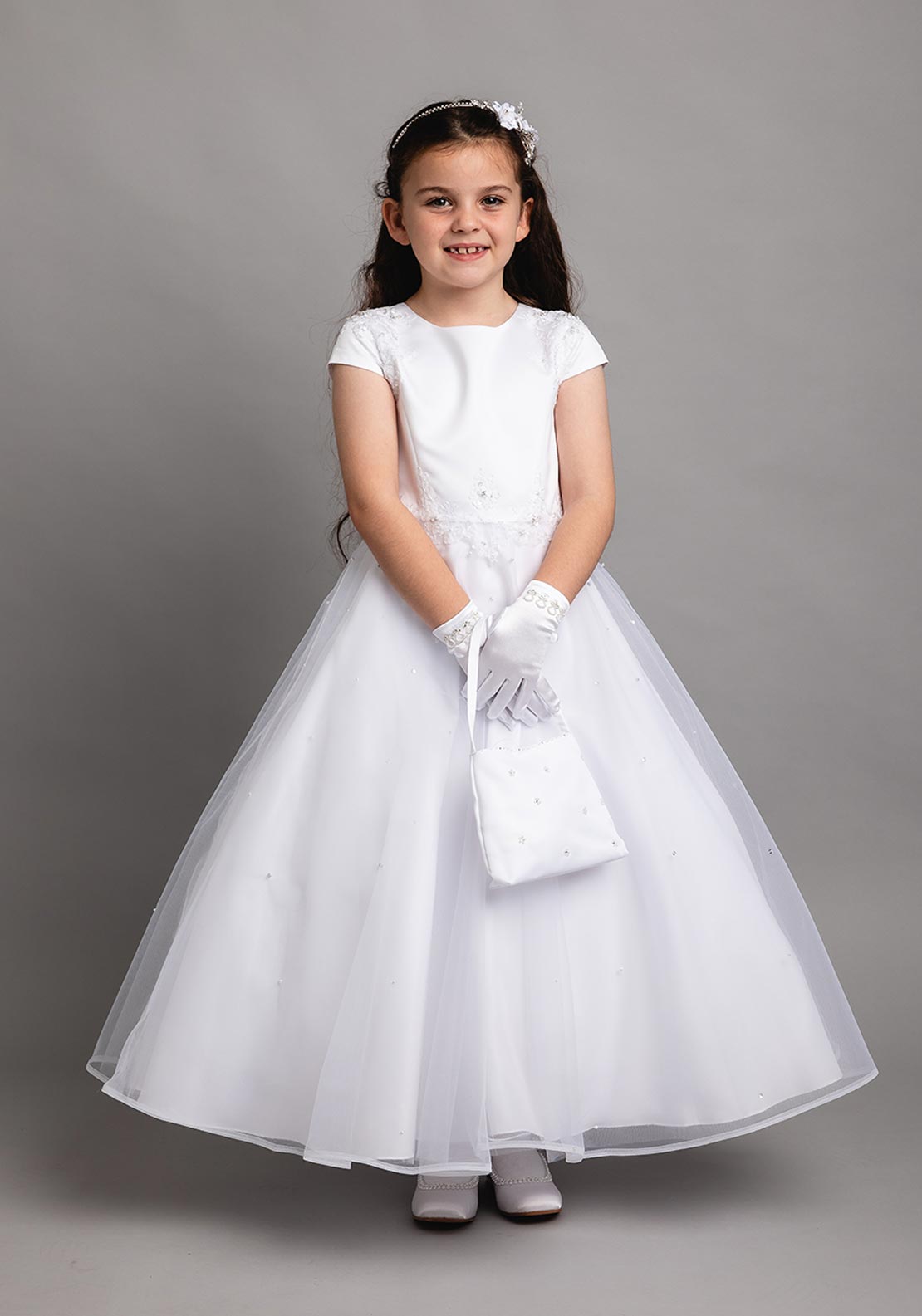 Poinsettia 1338 Communion Dress, White - McElhinneys