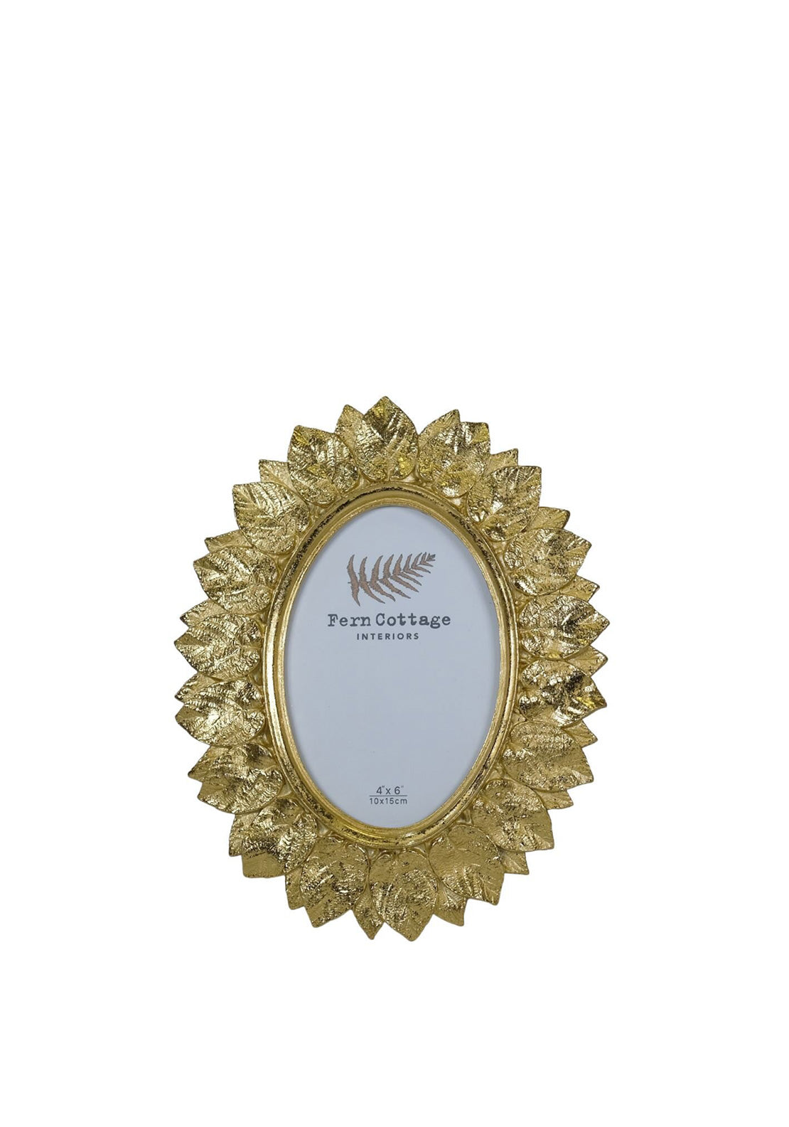 Fern Cottage Oval Petal Detail Frame 4x6", Gold - McElhinneys
