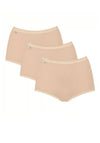 Sloggi Basic+ Maxi Brief Three Pack, Beige - McElhinneys