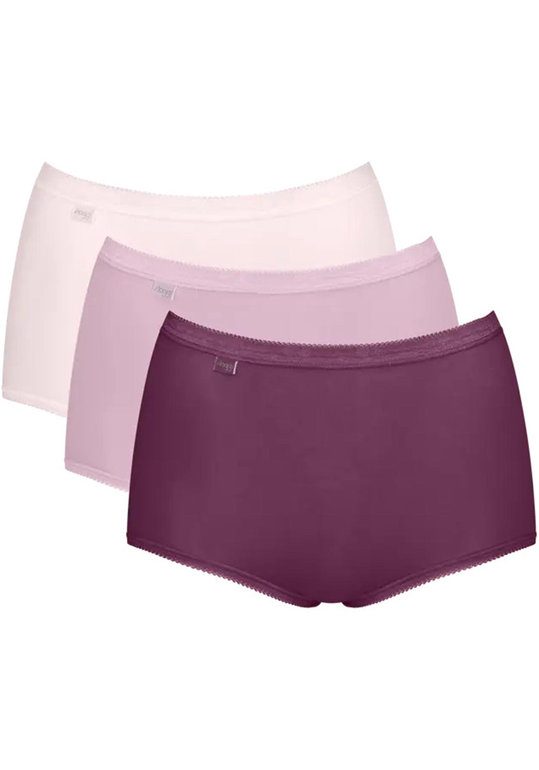 Sloggi Basic Maxi Briefs 3 Pack, Purple Multi - McElhinneys