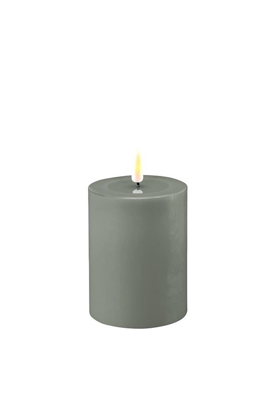 Deluxe Homeart LED Small Narrow Pillar 7.5x10cm Candle, Sage Green ...