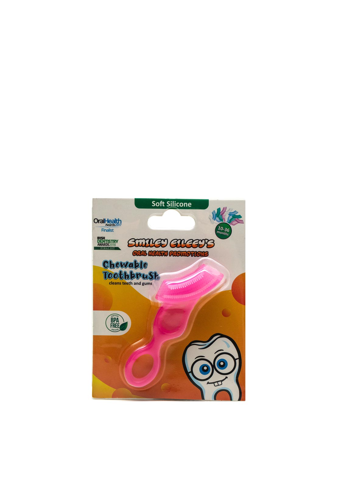 Smiley Eileeys Chewable Toothbrush, Pink - McElhinneys