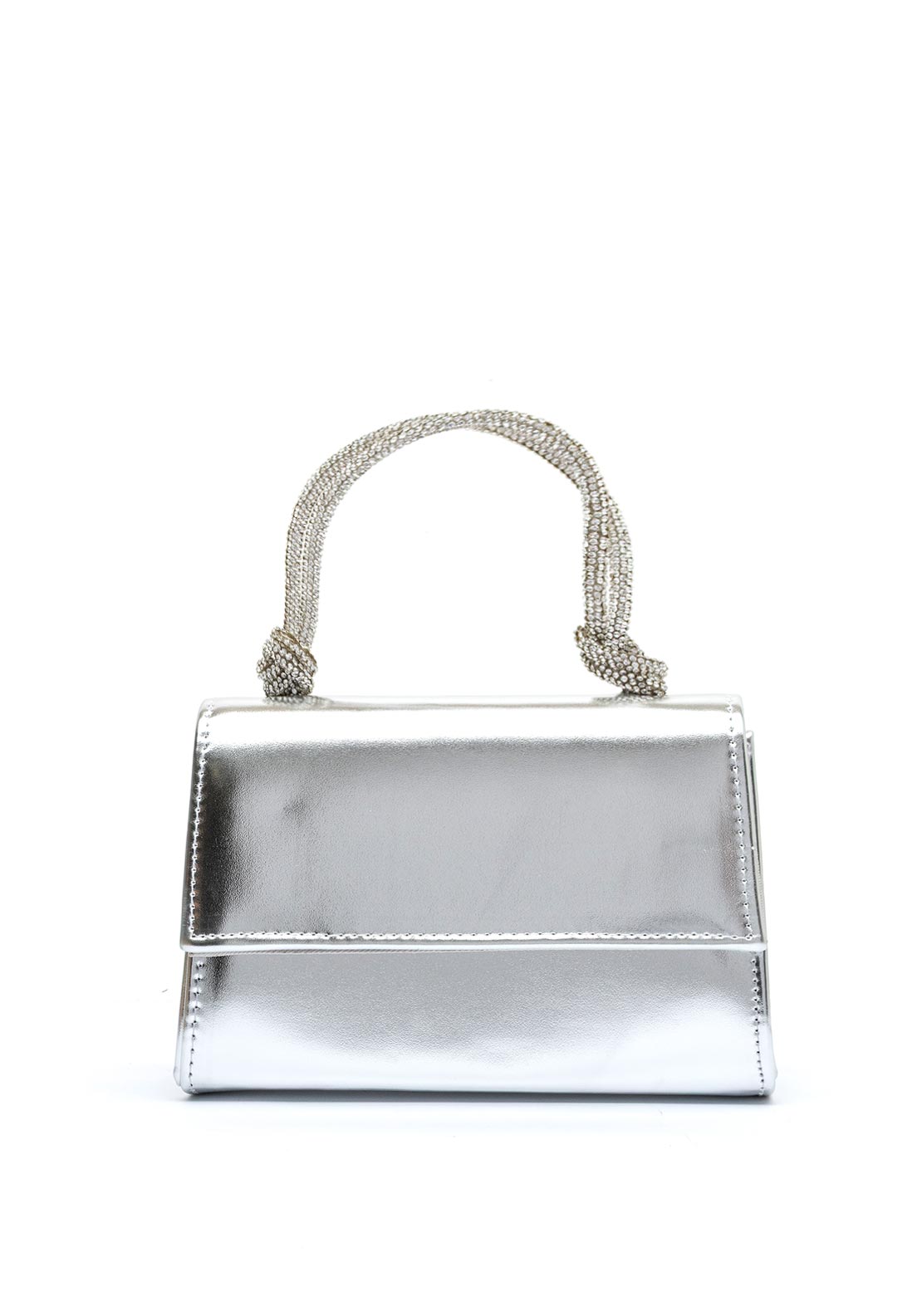Sorento Metallic Mini Grab Bag, Silver - McElhinneys