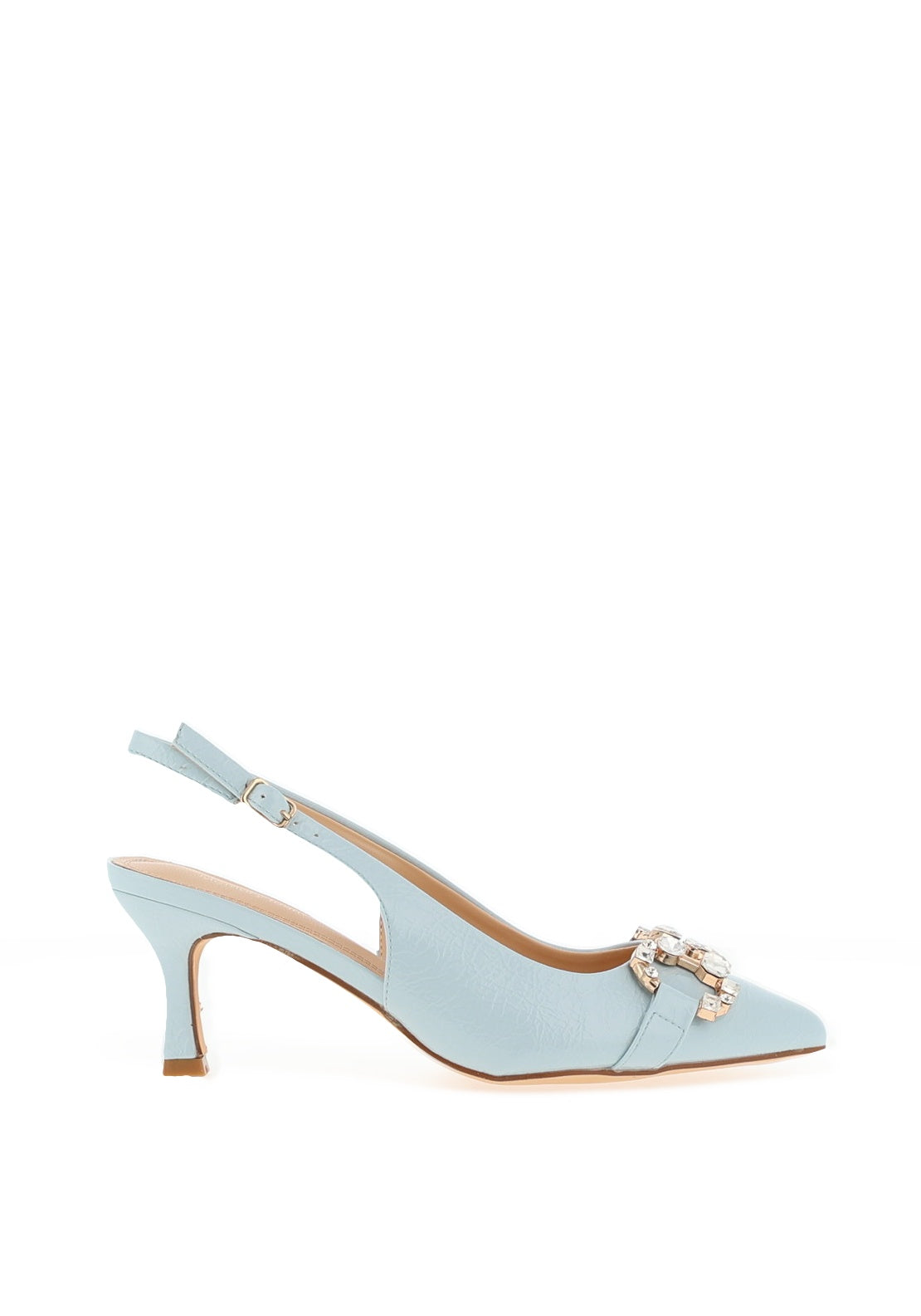 Sorento Cottonwood Distressed Sling Back High Heeled Shoes, Sky Blue ...