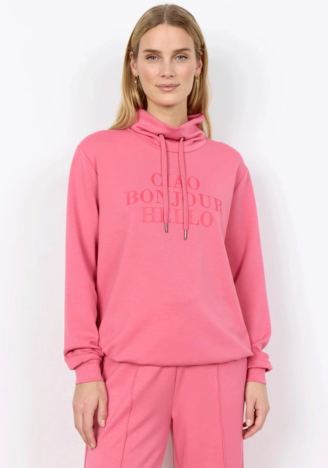 Soyaconcept Banu Funnel Neck Sweatshirt, Pink - McElhinneys