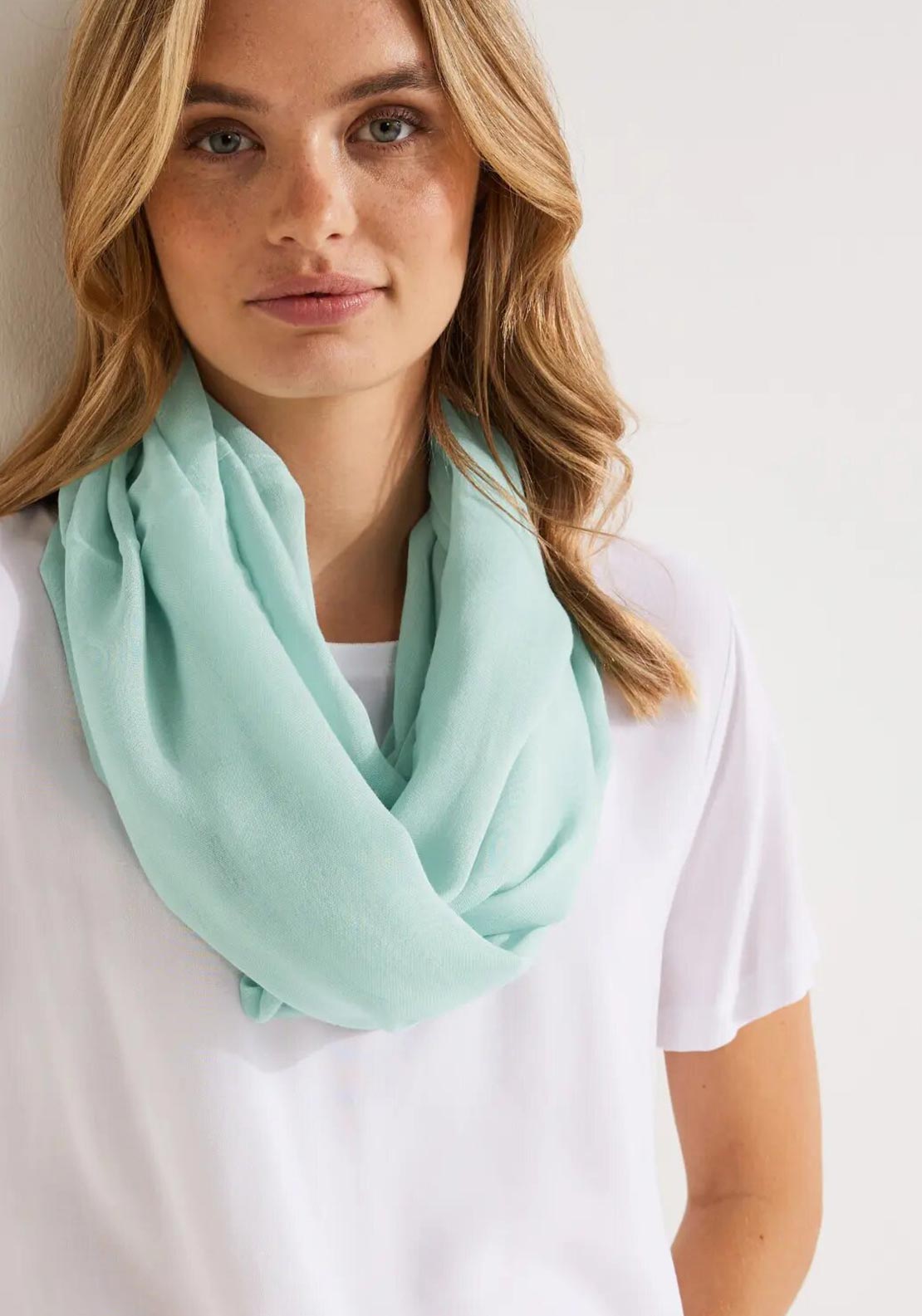 Street One Basic Loop Scarf, Soft Lagoon Green - McElhinneys