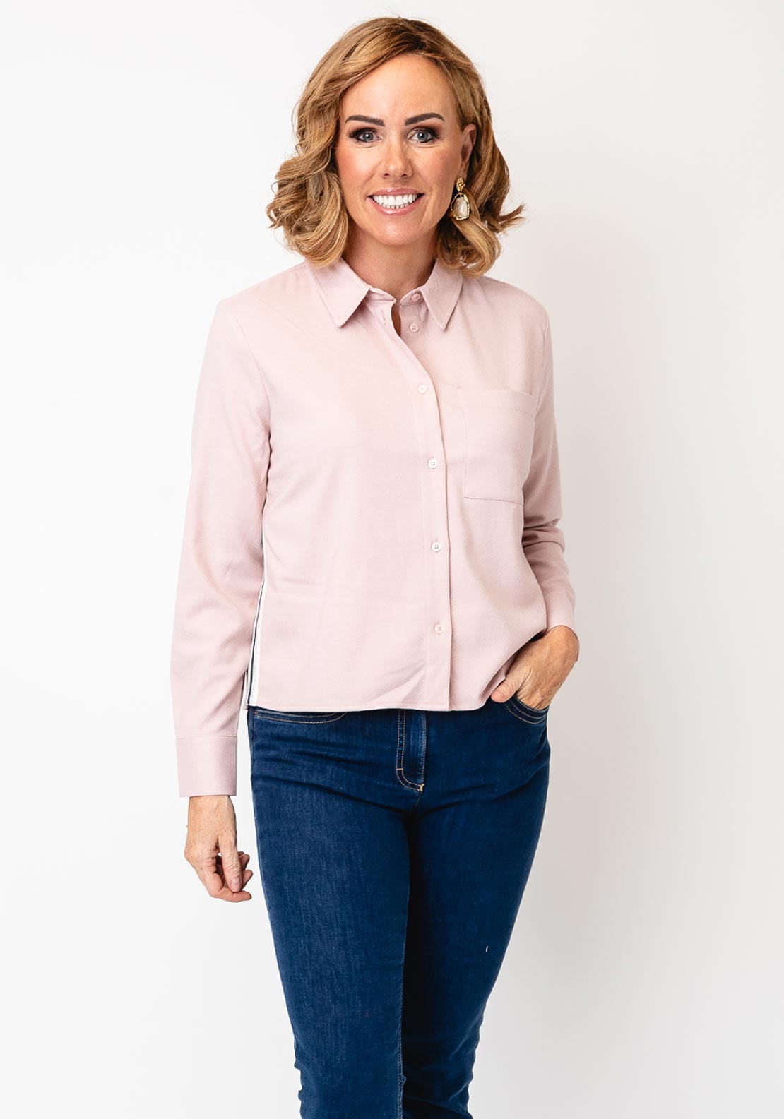 Street One Button Up Over Shirt, Pink - McElhinneys