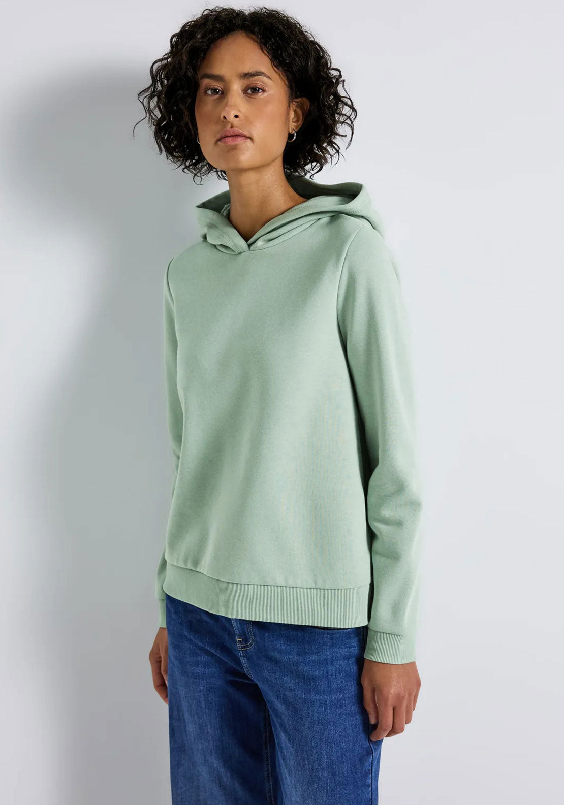 Street One Cotton Hoodie, Serene Green - McElhinneys